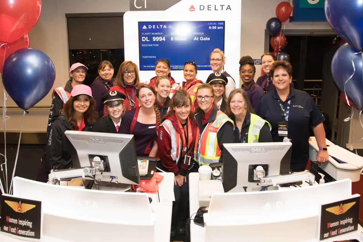 All-women airline crew flies 120 girls to NASA headquarters to inspire ...