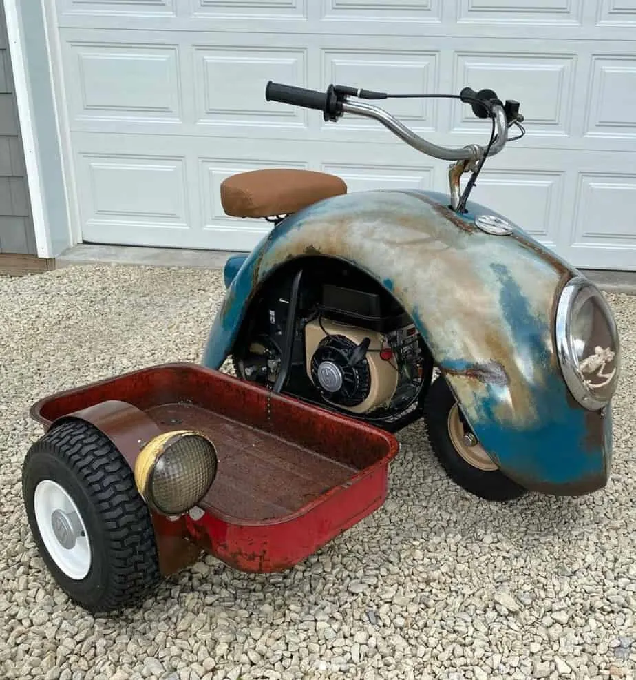Man remodels old Volkswagen Beetles into charming mini bikes