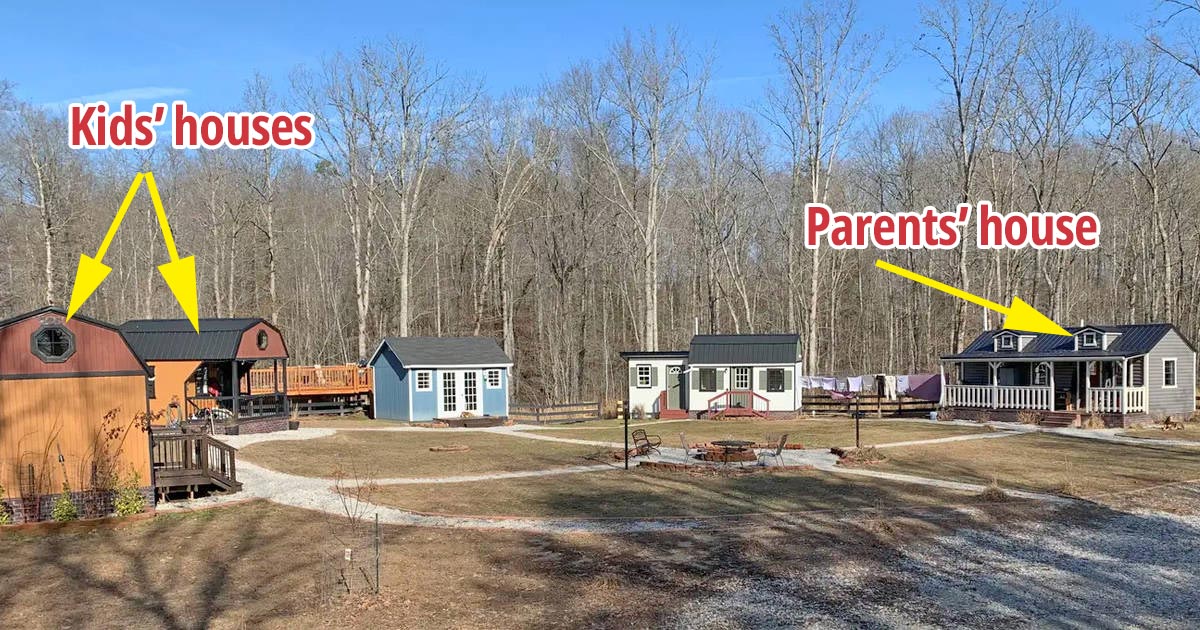 Couple Builds Tiny Village With Individual Homes For Their 2 Kids