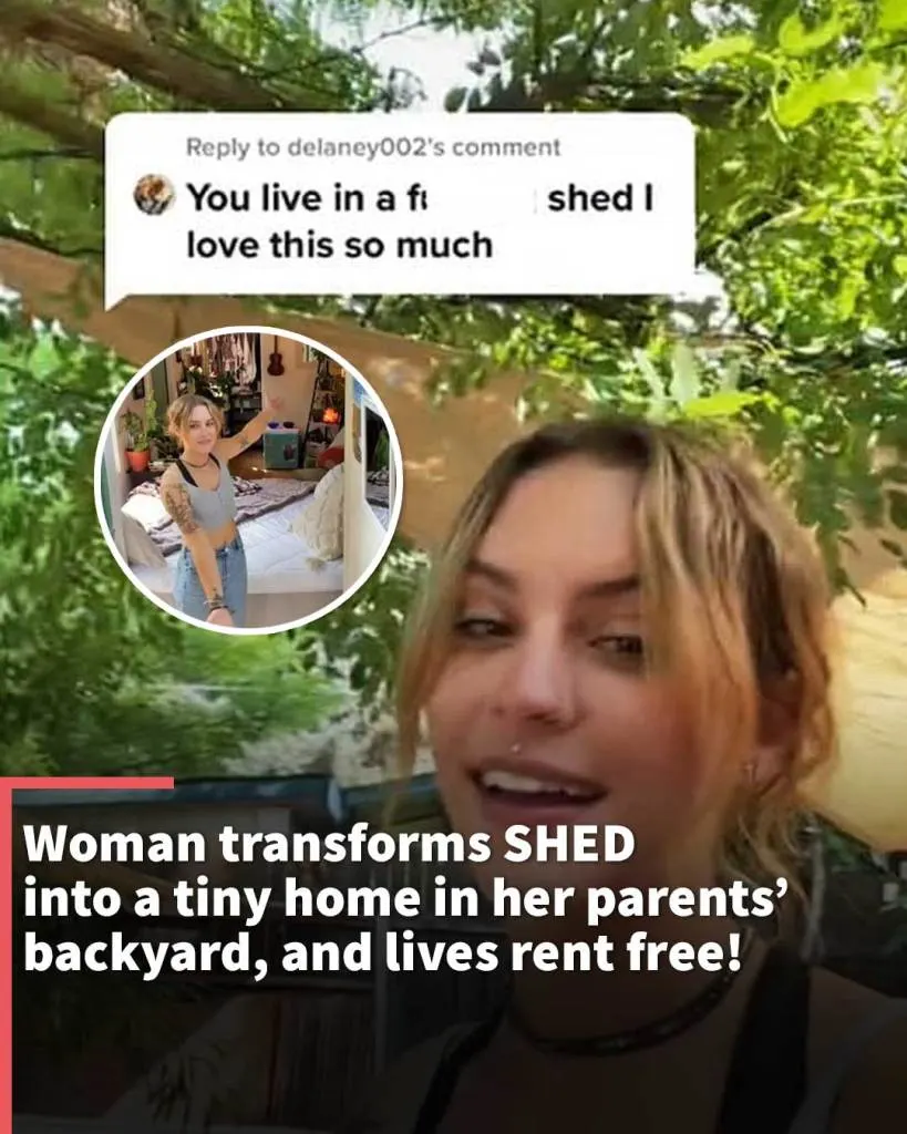 Woman transforms SHED into a tiny home in her parents’ backyard