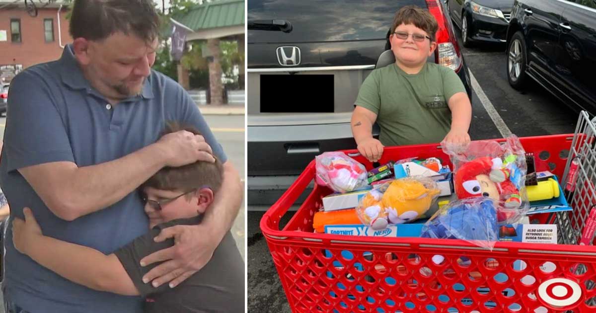 Boy with hearing impairment enjoys a shopping spree after prank