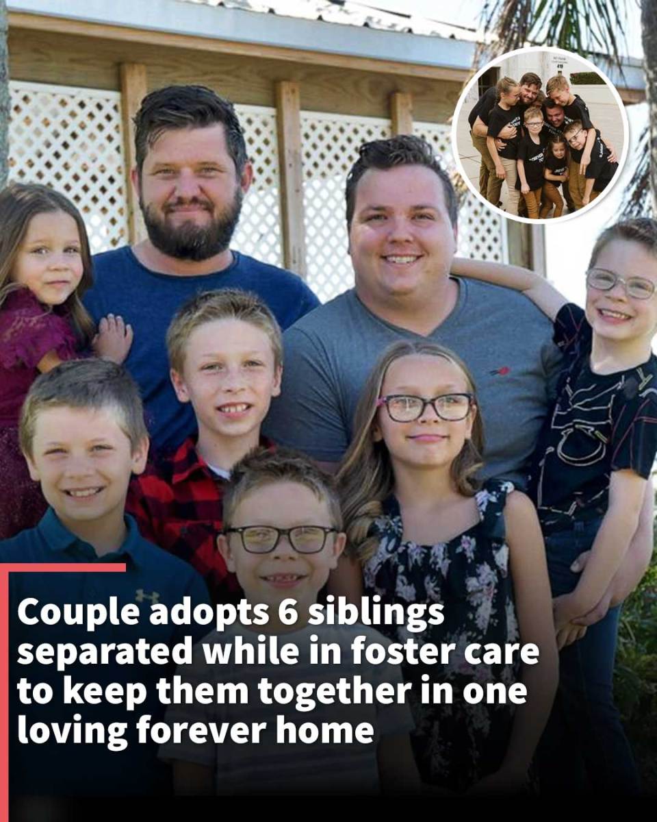 Couple adopt 6 siblings in foster care to keep them together