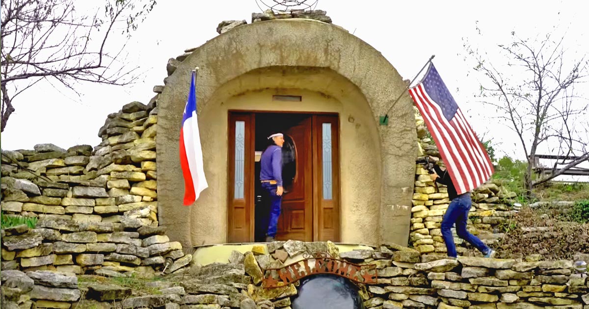 Man Builds His Unique Cement Dome Home Digging Into A Hillside