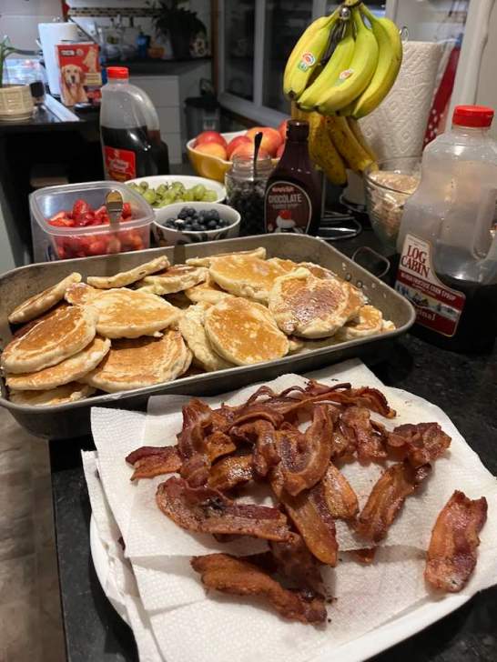 Homemade breakfast by Grandma for friends of teen who passed