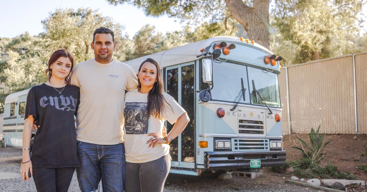 Family Converts Bluebird Bus Into Dream Mobile Home