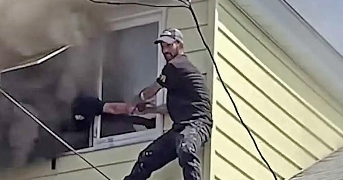 Fearless Dad Saves Neighbor From Blazing House