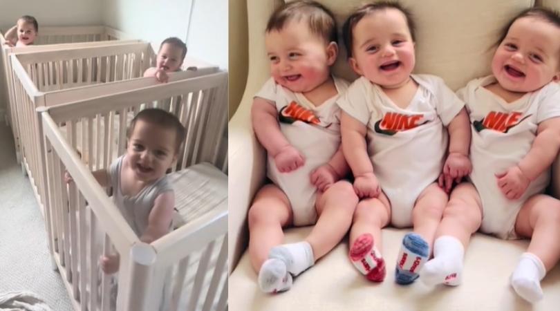 Giggling Triplets Keep Each Other Up (and the Internet) Laughing