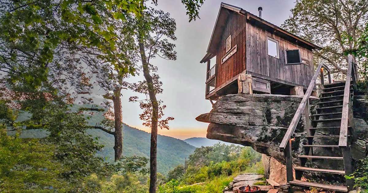 Stunning Cliffside Cabin: A Man's Commitment to Nature