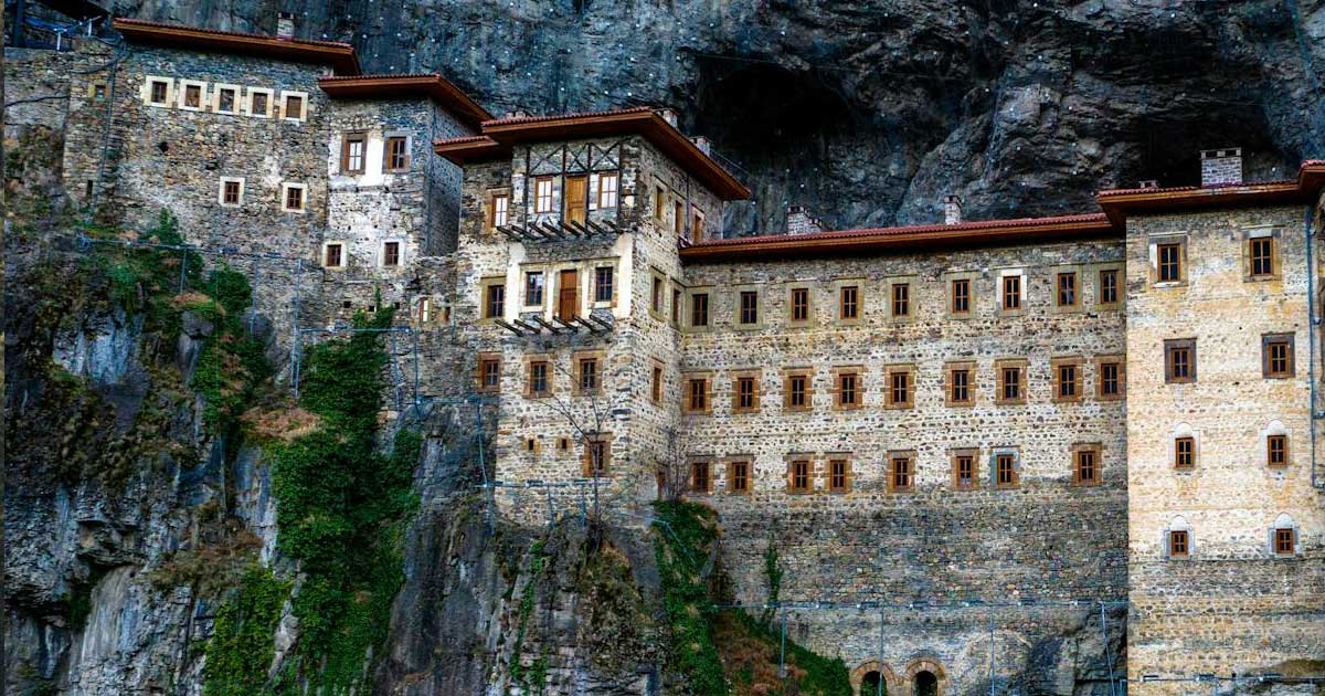 Ancient Sümela Monastery Defies Gravity on Cliffside
