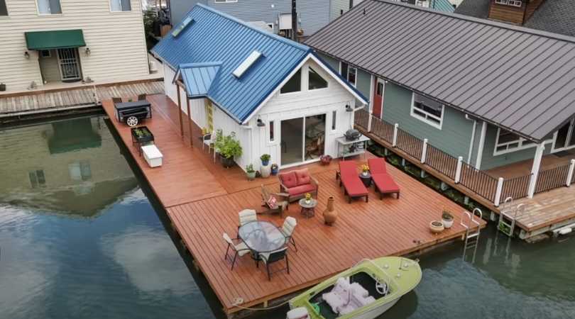 Woman Shares Full Tour of Her Unique Floating Tiny House