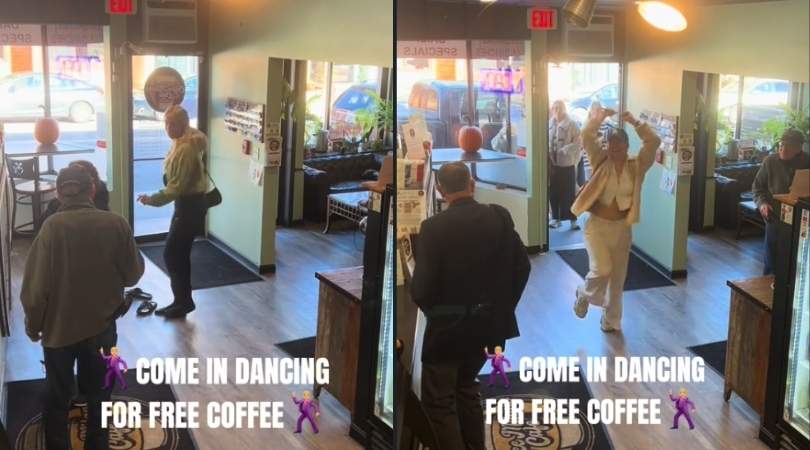 Café Customers Dance Their Way to Free Coffee